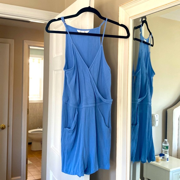 Market & Spruce | Pants & Jumpsuits | Light Blue Romper | Poshmark